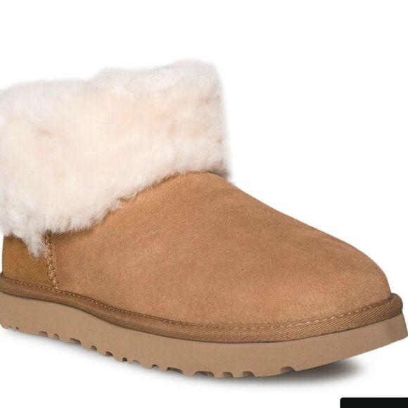 UGG | Shoes | Ugg Classic Mini Fluff Chestnut Boots Womens Size 9 ...